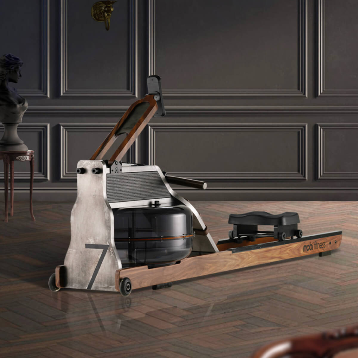 Retro water resistance rowing machine